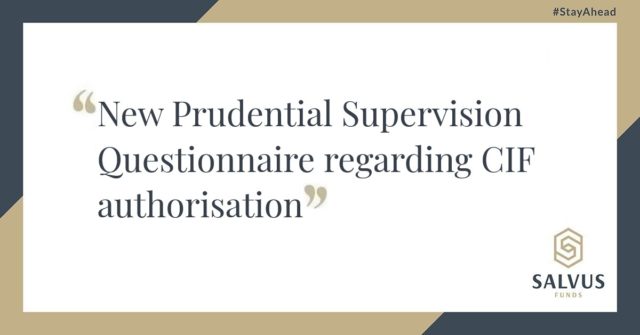 New Prudential Supervision Questionnaire regarding CIF authorisation ...